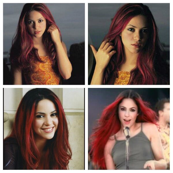 Shakira hairstyles from black to red 1 - K4 Fashion
