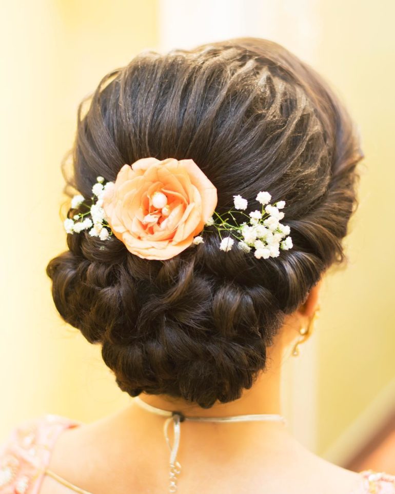 Top 15 Floral Bun Hairstyles for Brides this Wedding Season - K4 Fashion
