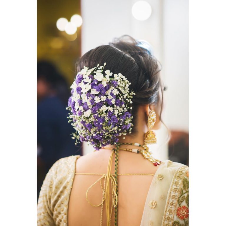 Top 15 Floral Bun Hairstyles for Brides this Wedding Season - K4 Fashion