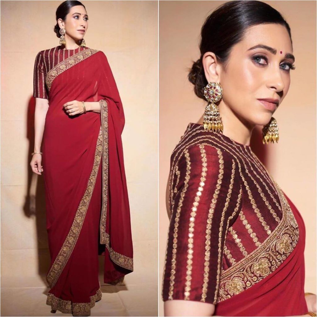 Plain Sarees with Designer Blouse Designs - Best from Bollywood - K4 ...