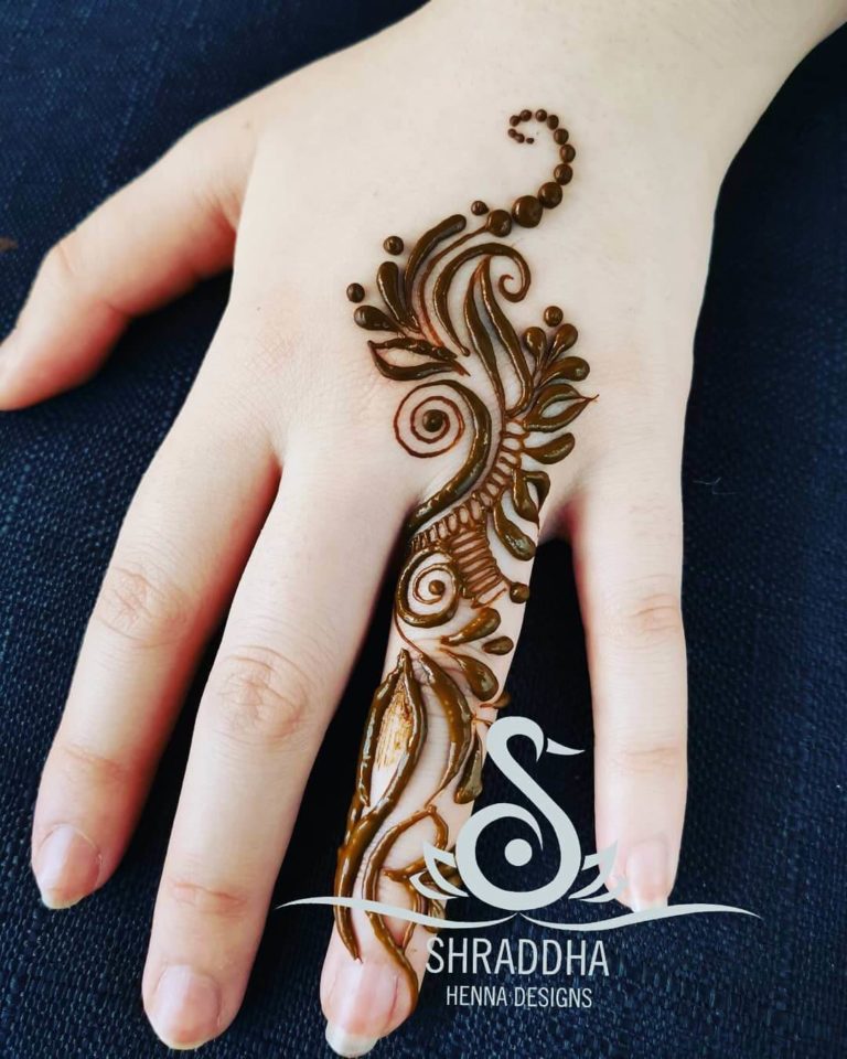 50 Simple One Finger Mehndi Designs - K4 Fashion