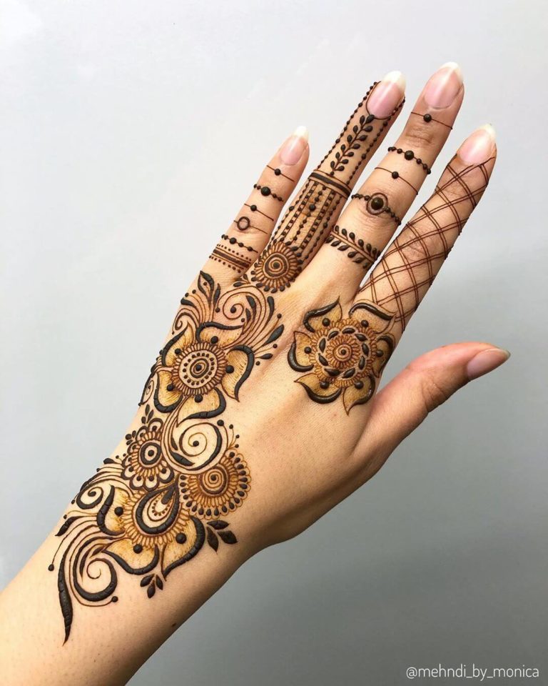 Latest Kerala Mylanchi Designs For Back Hand 2024 - K4 Fashion