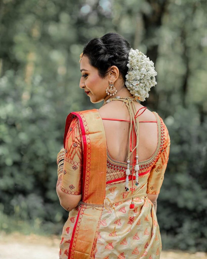 South Indian Real Bride Designer Blouse Designs - K4 Fashion