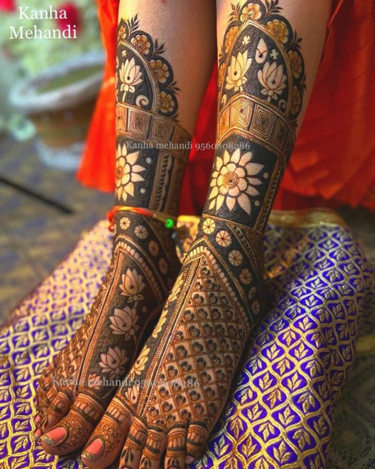 Trendy Leg Mehndi Designs for Indian Bride - K4 Fashion