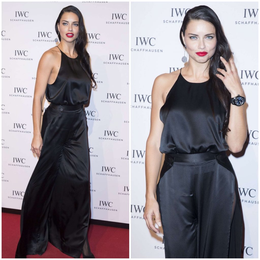 Adriana Lima Wear a Black Satin Dress At Gala Dinner Photocall - K4 Fashion