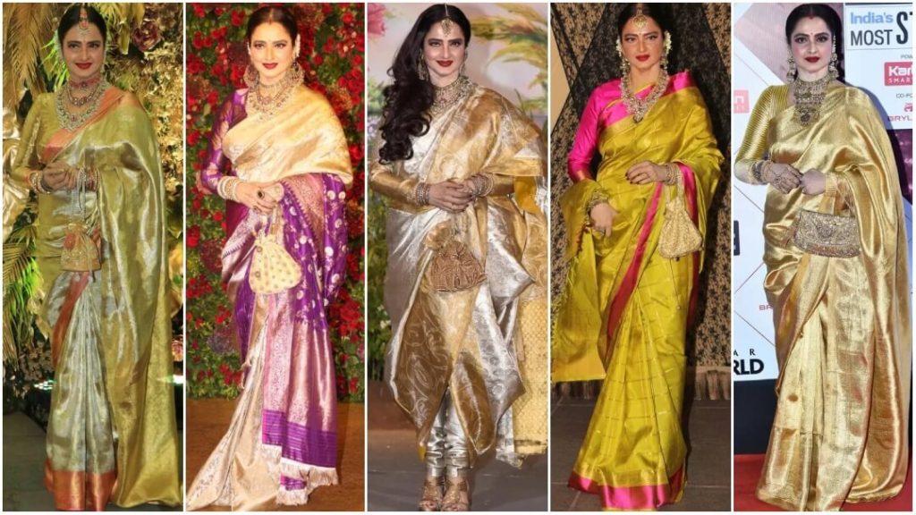 Rekha’s Traditional Saree Collection That Wowed Us Big Time - K4 Fashion