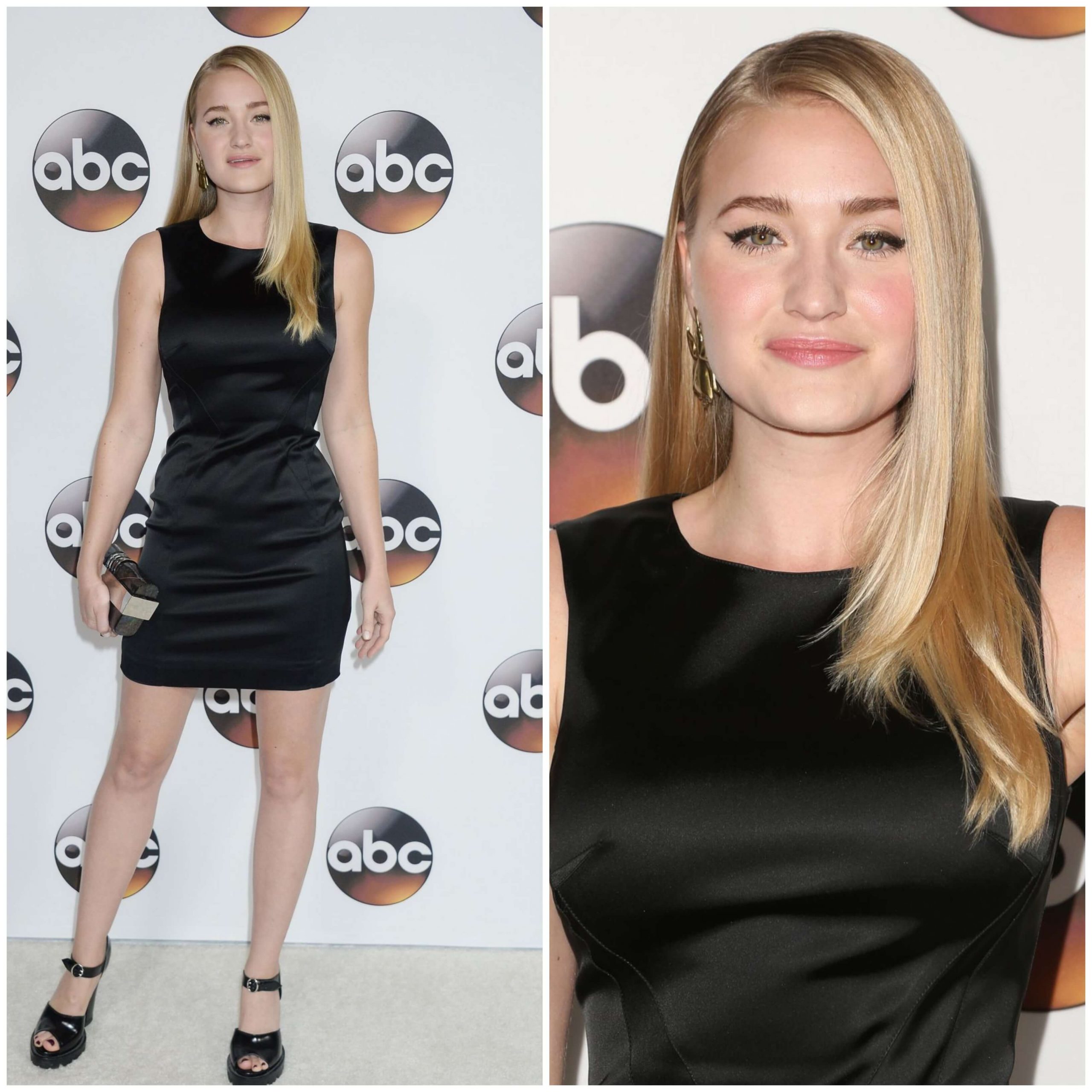 Amanda AJ Michalka – In Black Sleeveless Short Dress At Disney ABC ...
