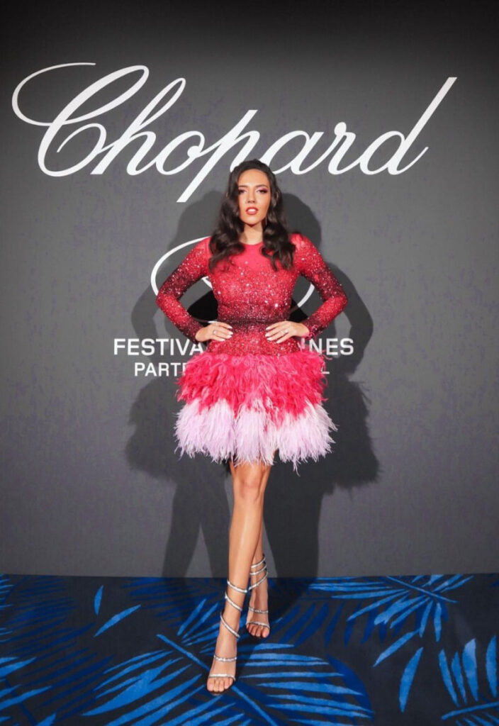 Hadia Ghaleb In Feather Style Baggy Short Gown - K4 Fashion