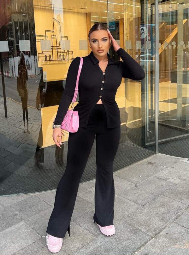 Georgia Portogallo In Black Long Shirt With Pants - K4 Fashion