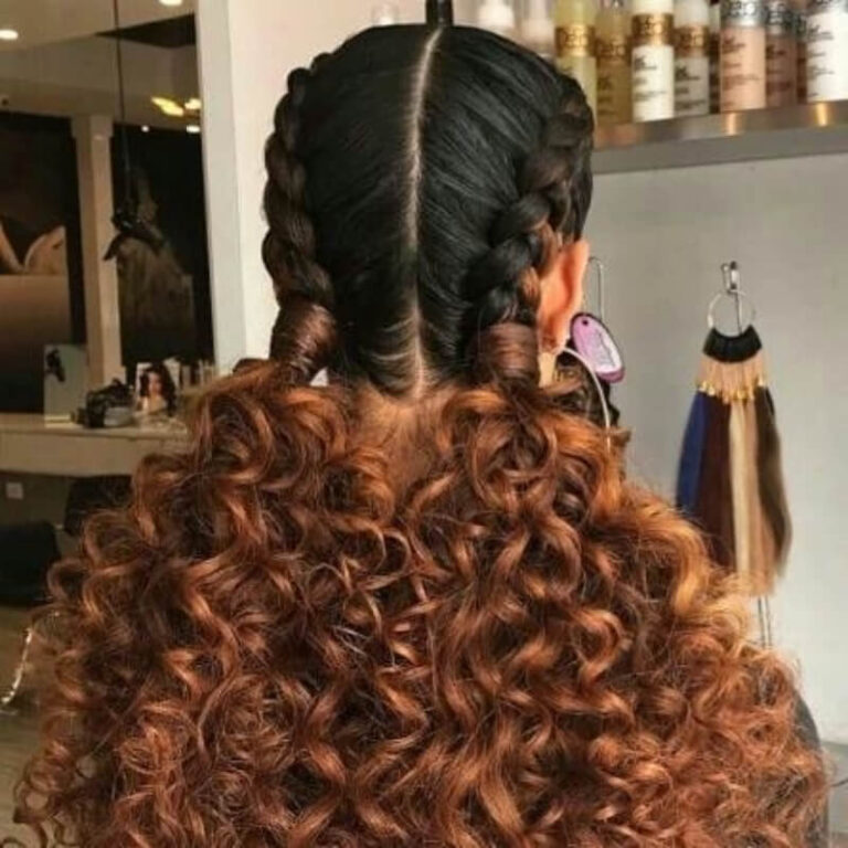 Double Braided Ponytail Over Curly Hairstyle - K4 Fashion