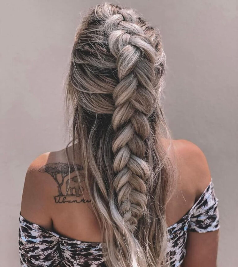 Half Long Braided Plates Hairstyle - K4 Fashion